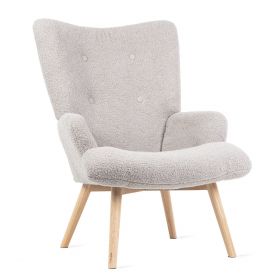 Fotel MOSS TEDDY BOUCLE w tkaninie TEDDY jasnoszary 70x55x95 cm
